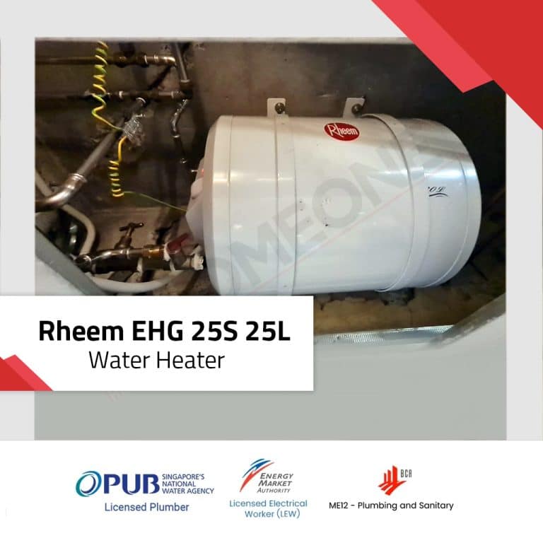 Rheem EHG 25S 25L Best Design for HDB & BTO install