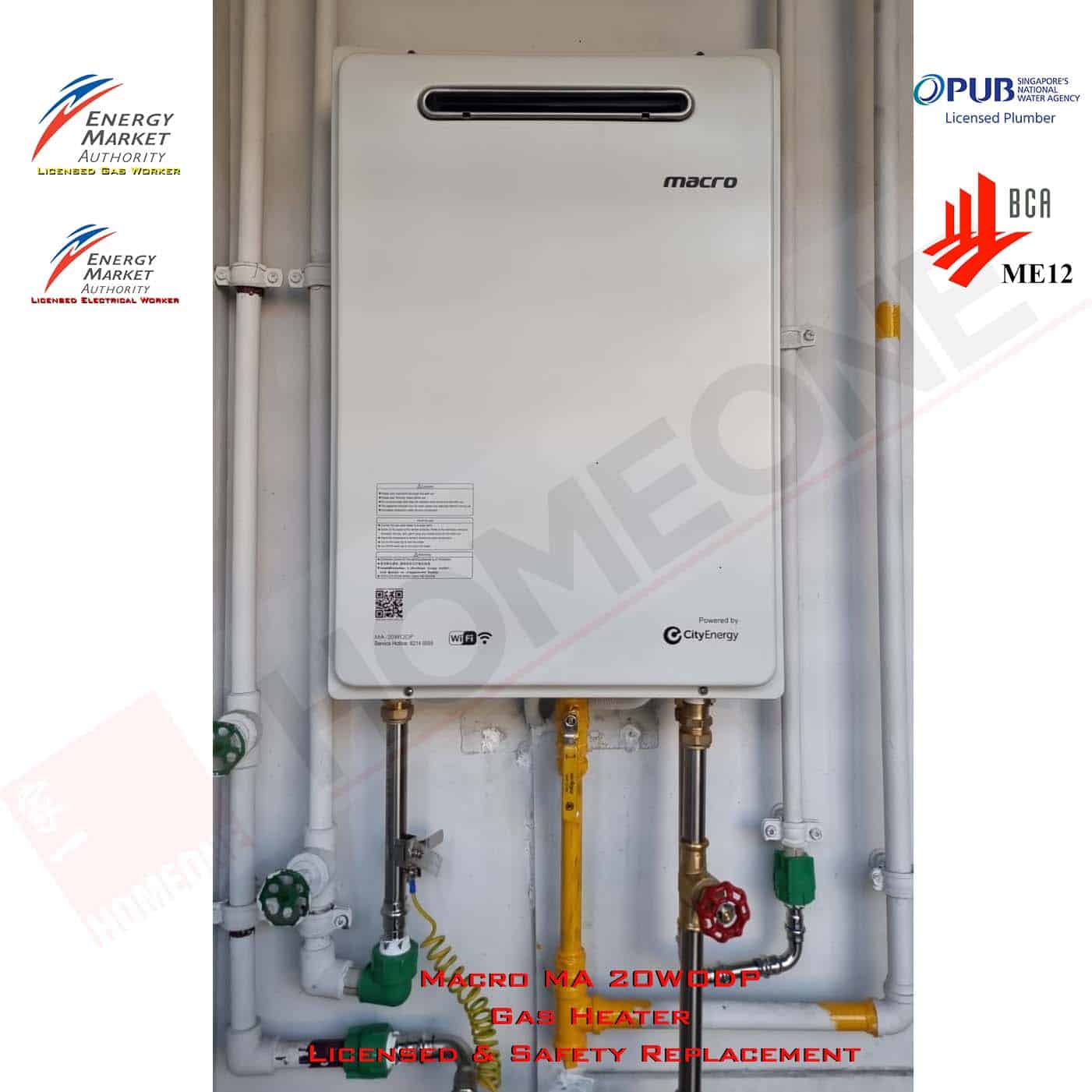 Macro MA 20WODP Singapore's #1 Safety Gas Heater Installer