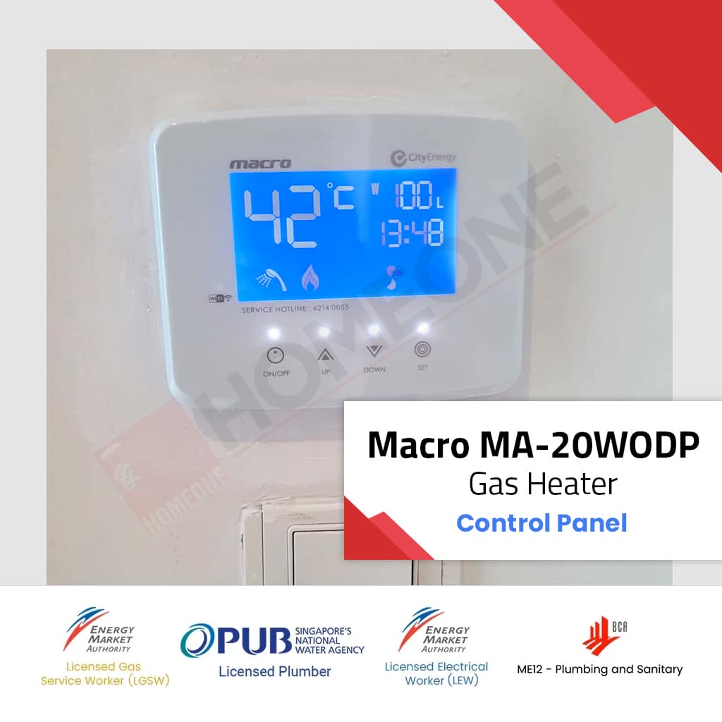 Macro MA 20WODP Singapore's #1 Safety Gas Heater Installer