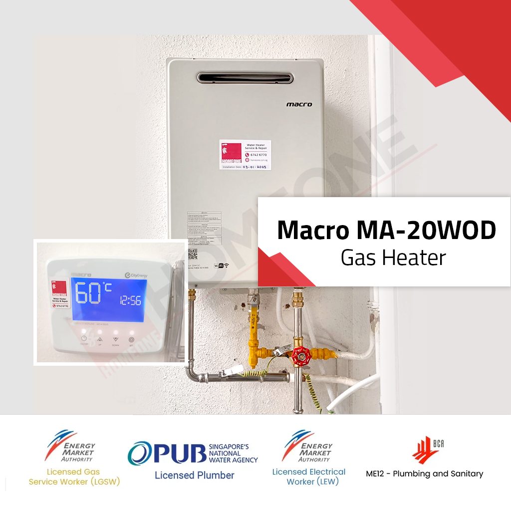Macro MA 20WOD Singapore's #1 Safety Gas Heater Installer